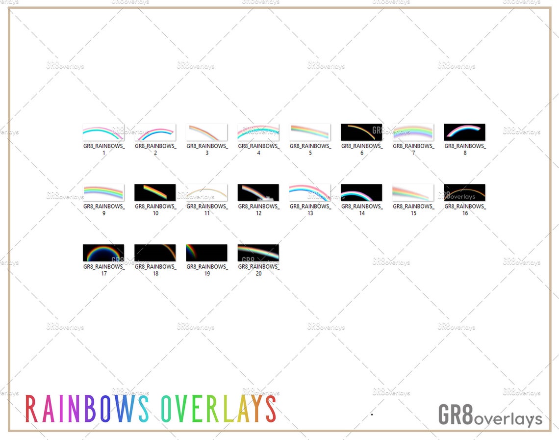 RAINBOWS OVERLAYS Photoshop Overlays PNG Files Photo - Etsy
