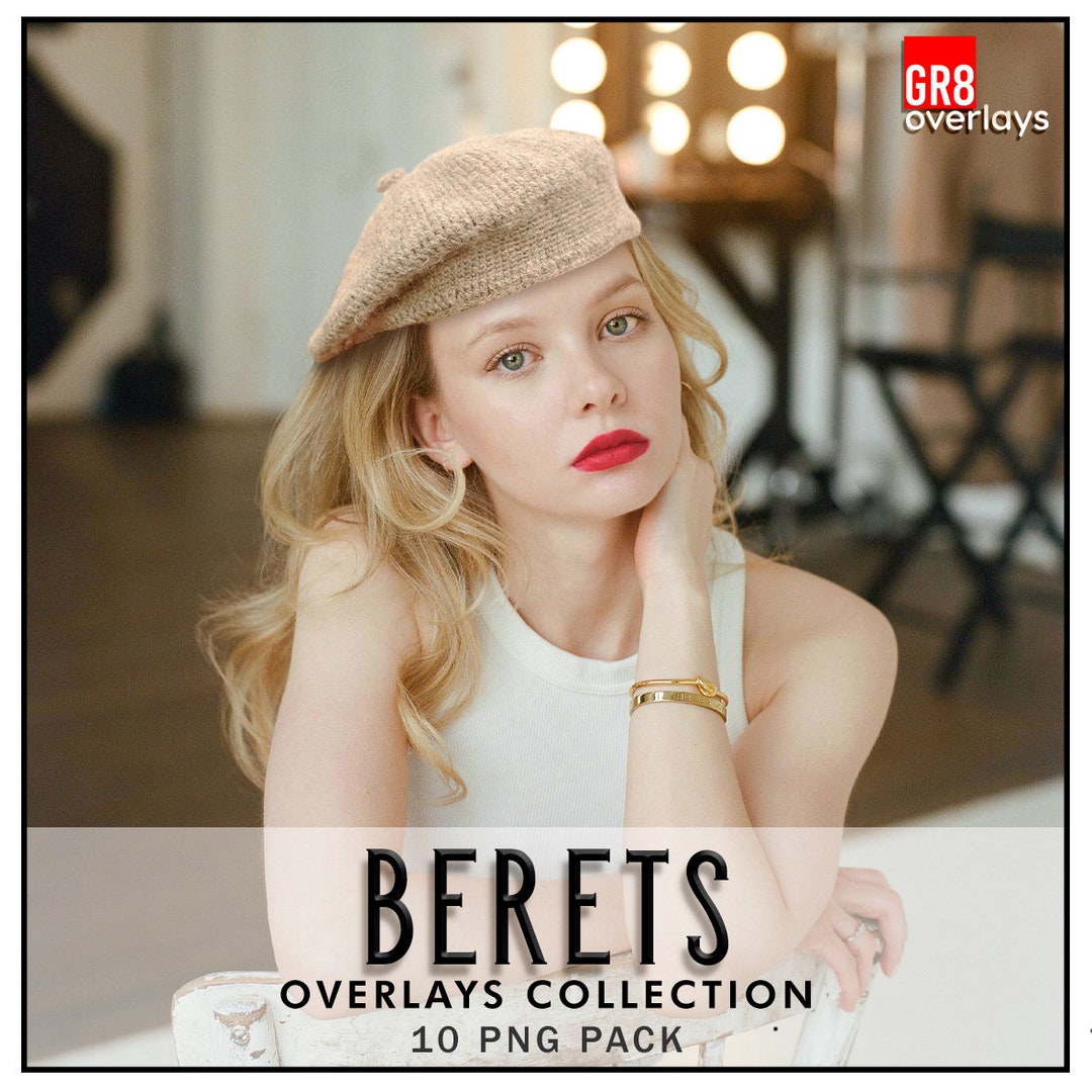 10 BERETS, Photoshop Overlays, PNG Files, Photo Overlays, Photoshop ...