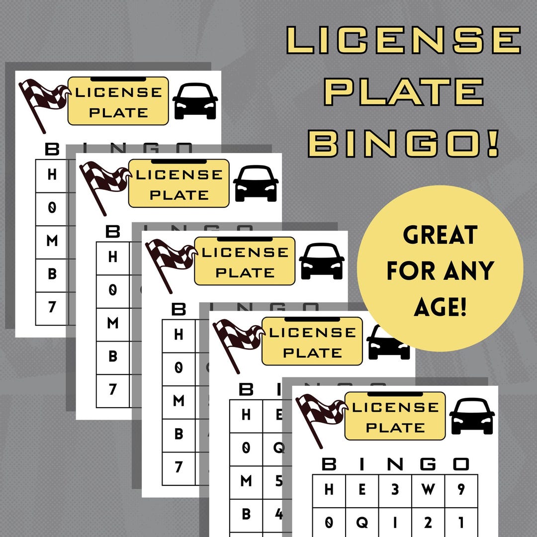 License Plate BINGO Board - Etsy