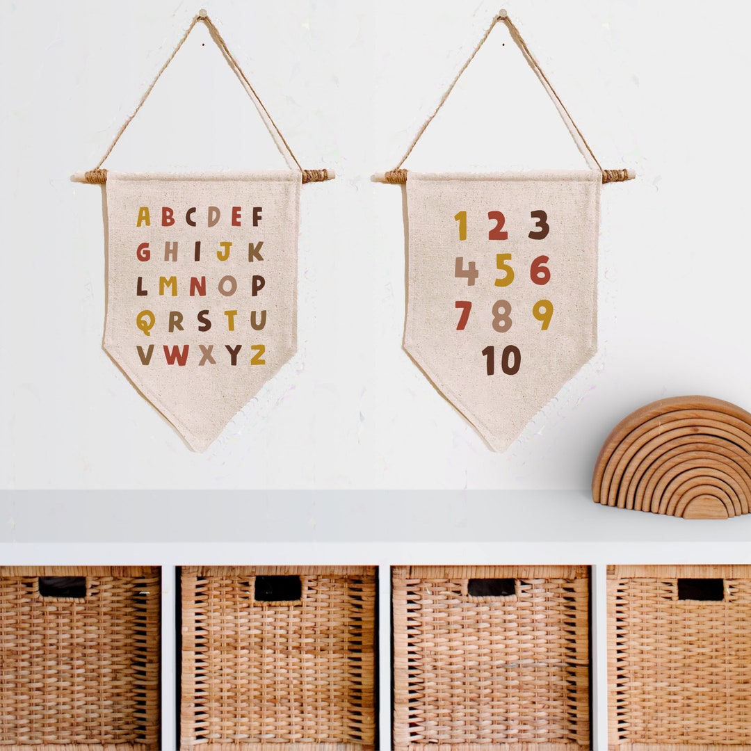 Alphabet and Number Banner Set Wall Hanging Banners Wall - Etsy Canada