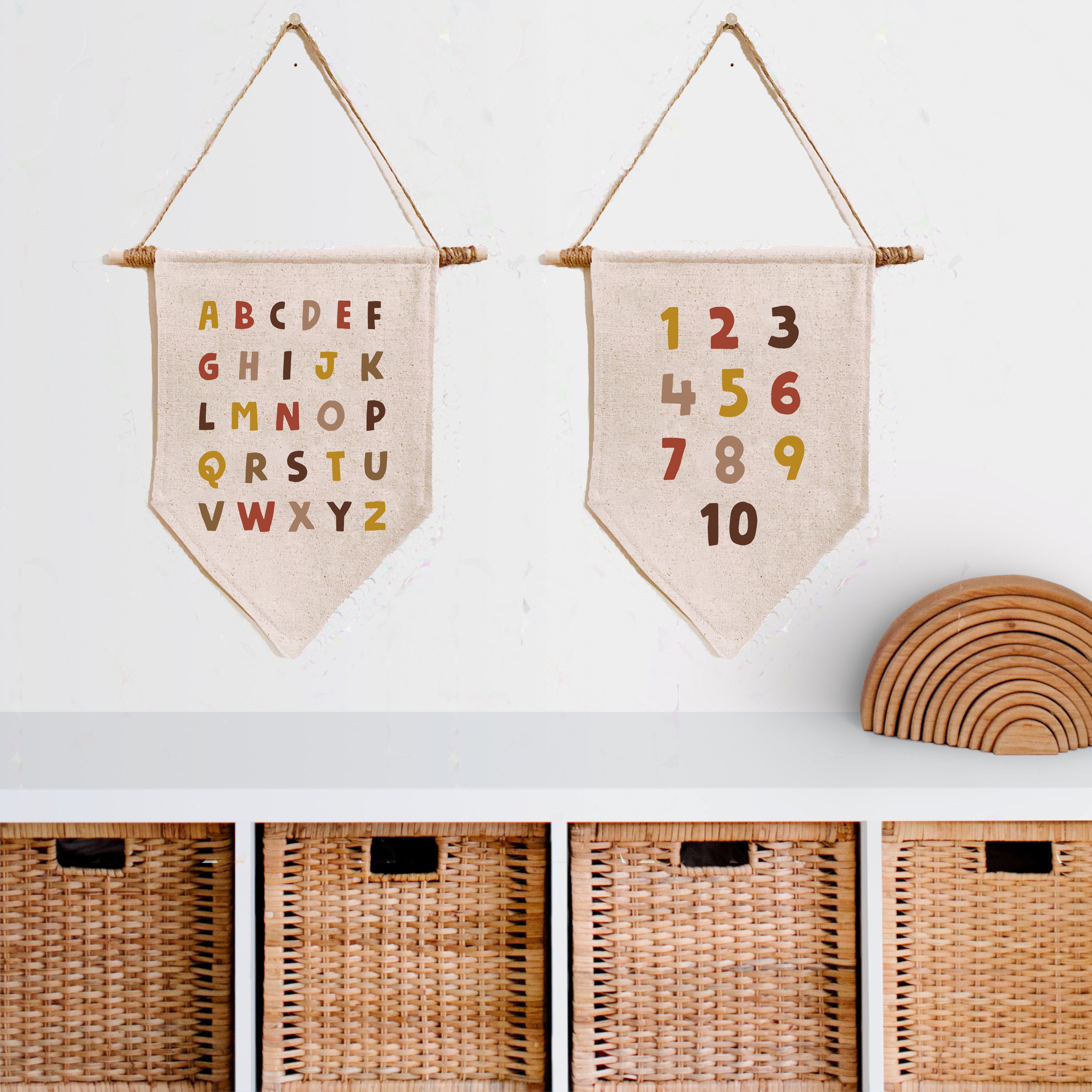 Alphabet and Number Banner Set Wall Hanging Banners Wall - Etsy Canada