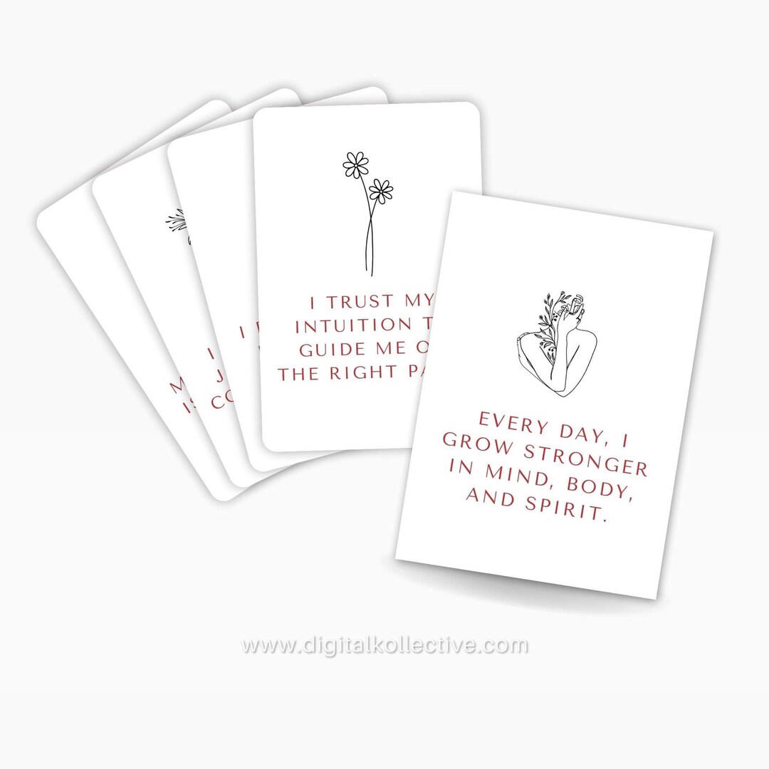 Affirmation Cards Deck Self Care Positive Cards Law of - Etsy