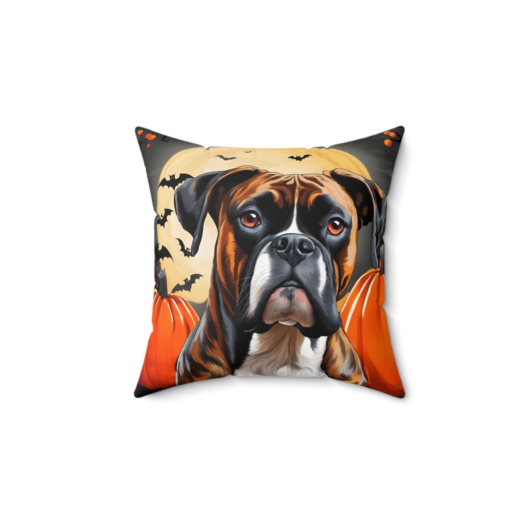 Brindle Boxer Halloween Haunt Throw Pillow - Etsy
