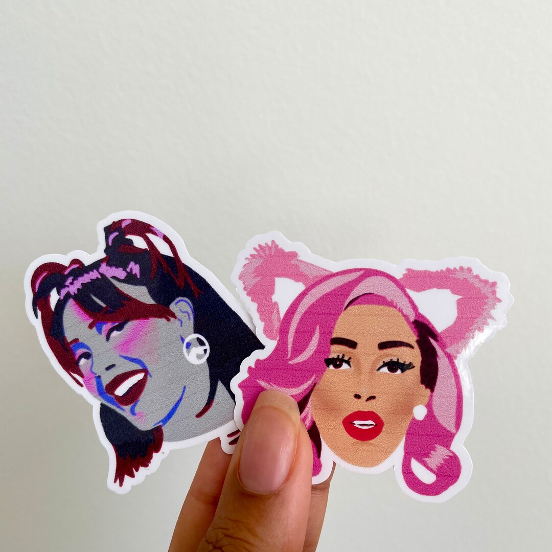 Doja Cat Planet Her Hot Pink Tik Tok Glossy Stickers 2-pack - Etsy Finland