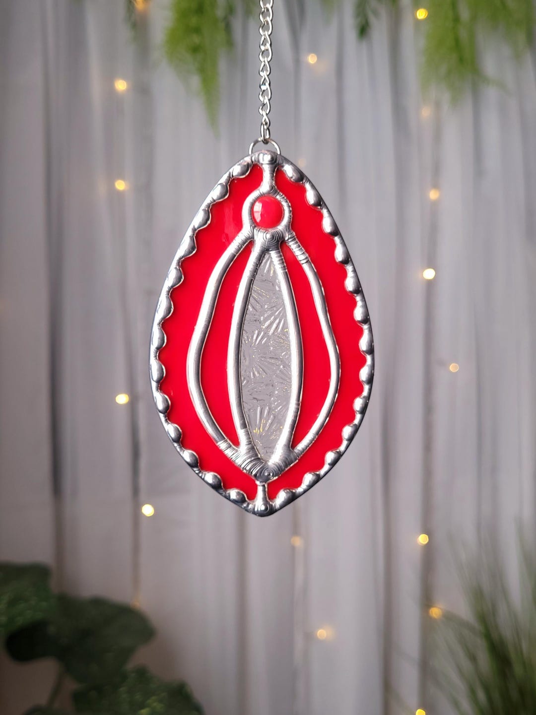 Red Stained Glass Mini Yoni Suncatcher - Etsy