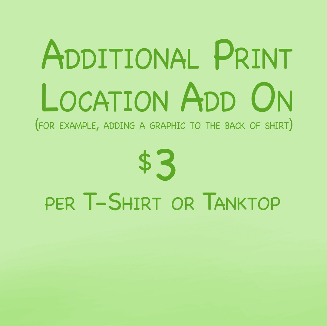 Add-on Graphic to Back of Tee, Custom Tshirt Design, Personalized ...