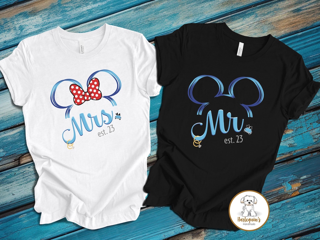 Disney Bride and Groom Shirts, Mr and Mrs Disney Shirts, Personalized ...