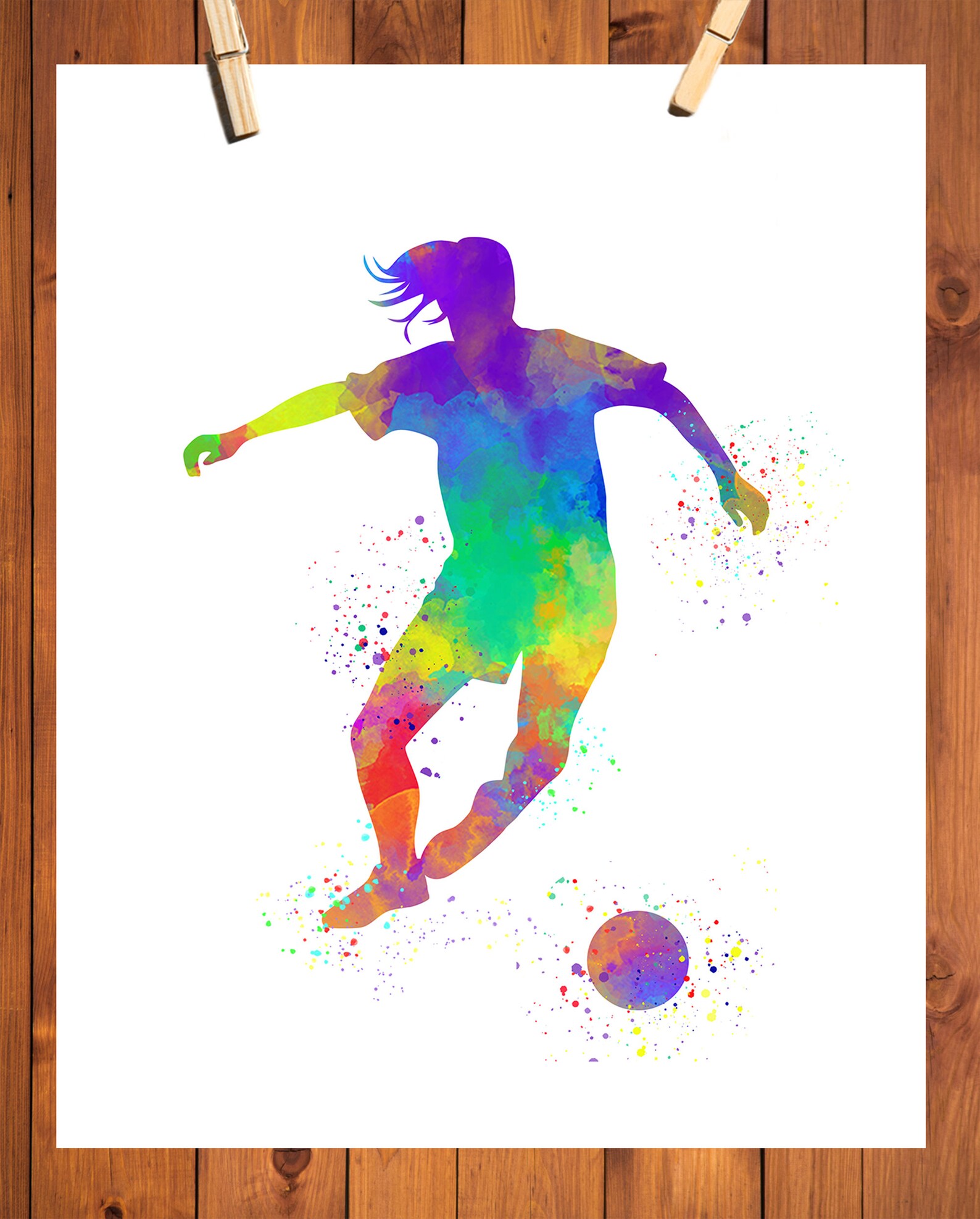 Girl Soccer Player 11x14 Inch Wall Art Print Poster, Football Girl Wall ...