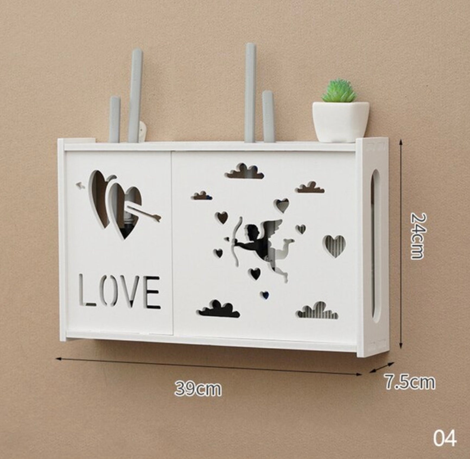 Wifi Router Box Wall Hanging Decor Decorative Wood Box Organize Home ...
