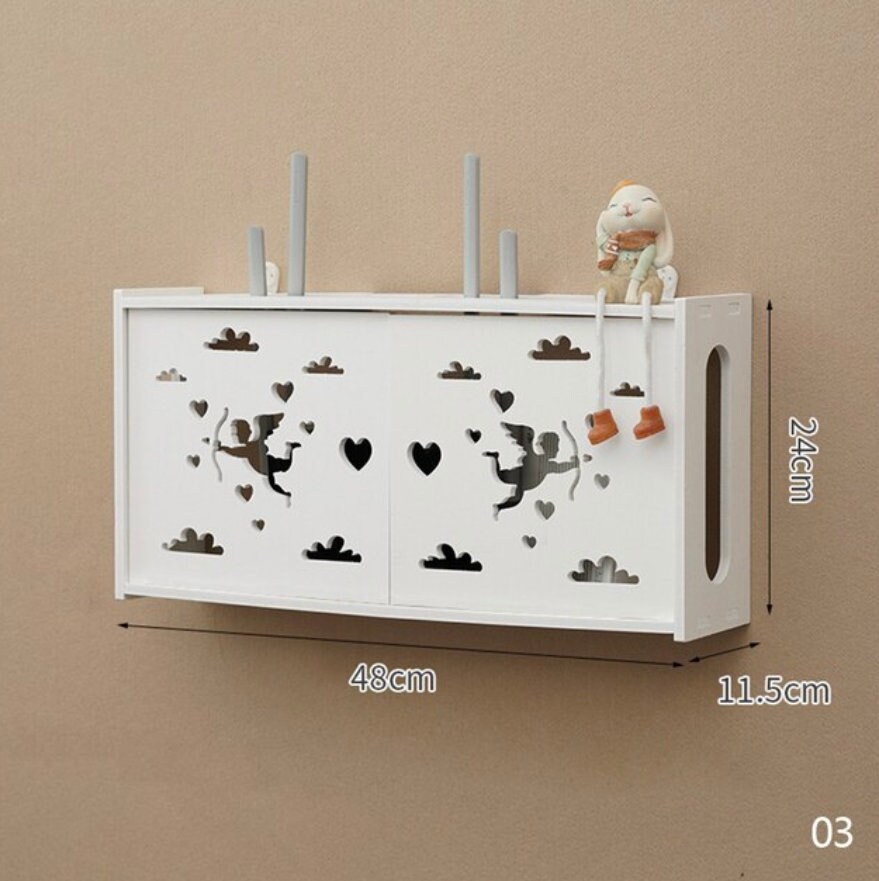 Wifi Router Box Wall Hanging Decor Decorative Wood Box Organize Home ...