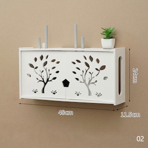 Wifi Router Box Wall Hanging Decor Decorative Wood Box Organize Home ...