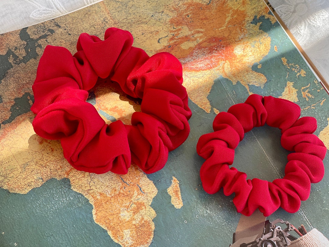 Scarlet Red Scrunchies 30 Momme Premium Soft Matte Silk Scrunchies ...