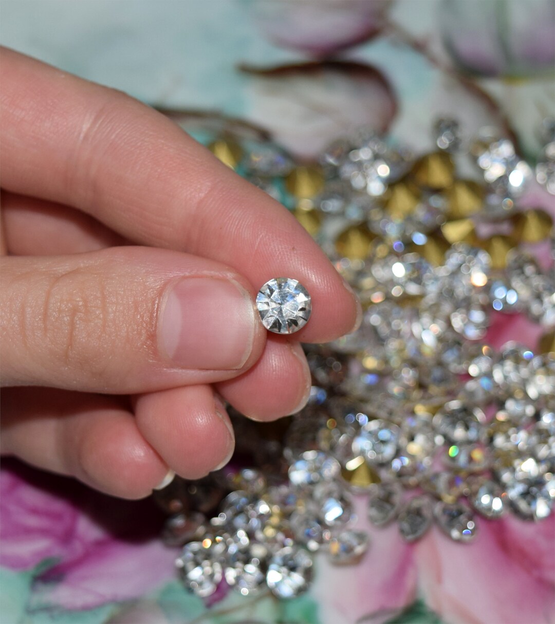 SS34 Vintage Rhinestones Crystal Clear Crystals, 30/60/144pcs Chatons ...