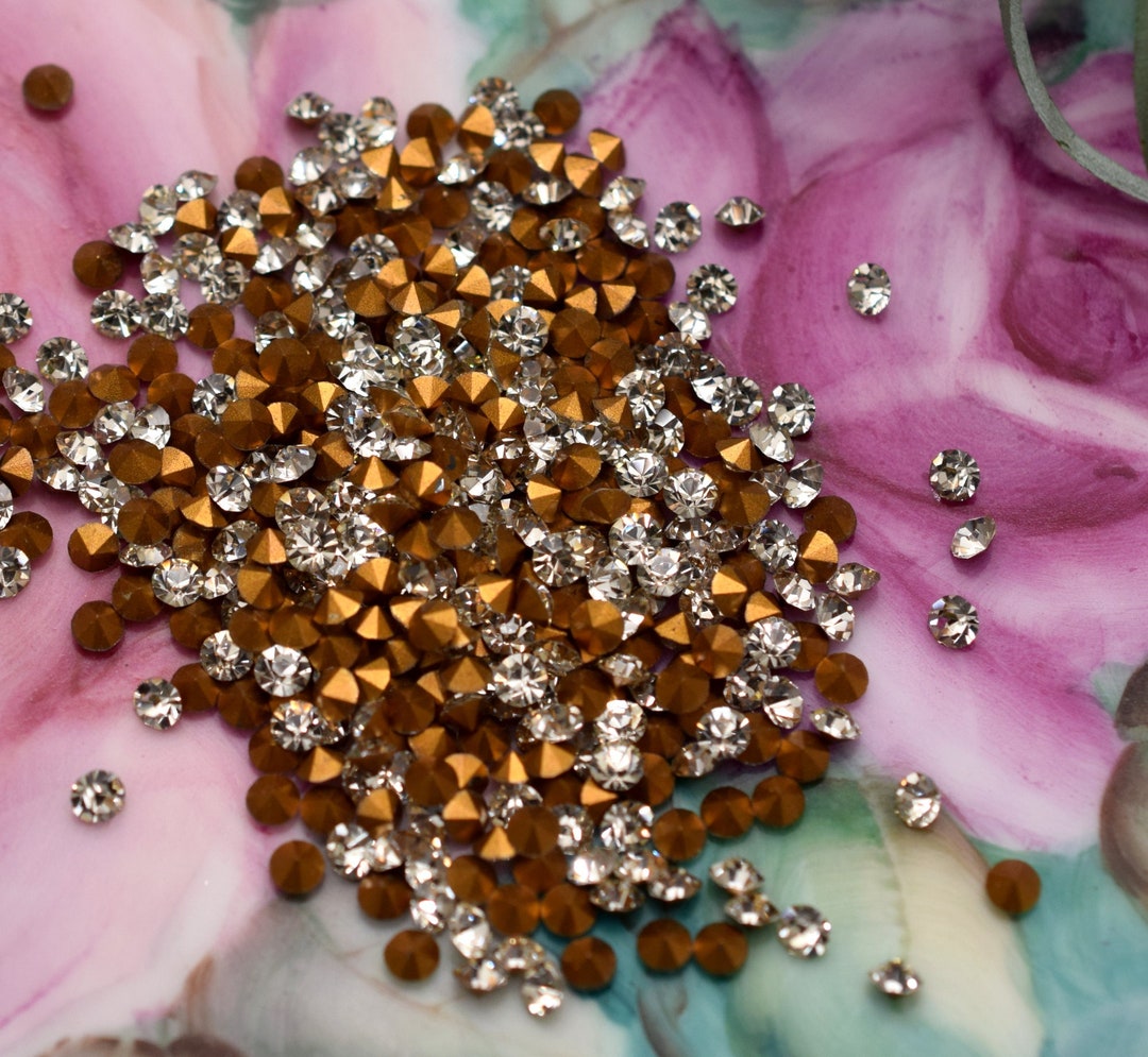 60pcs SS14 Vintage Rhinestones Crystal Clear Crystals Chatons 14SS ...