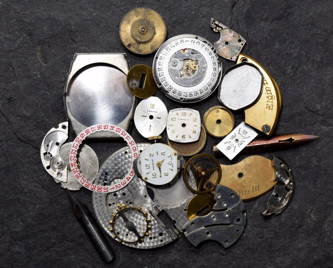Steampunk Watch Parts, Destash Lot Vintage Watch Movements Pieces Gears ...