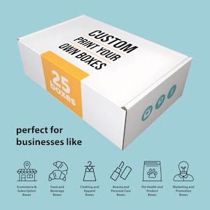Custom Printed Shipping Boxes | Pack of 25 | Vibrant Logo & Artwork ...