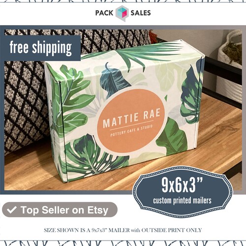 Personalized 9x6x2 Inch Sturdy Packaging Box Your Logo / - Etsy