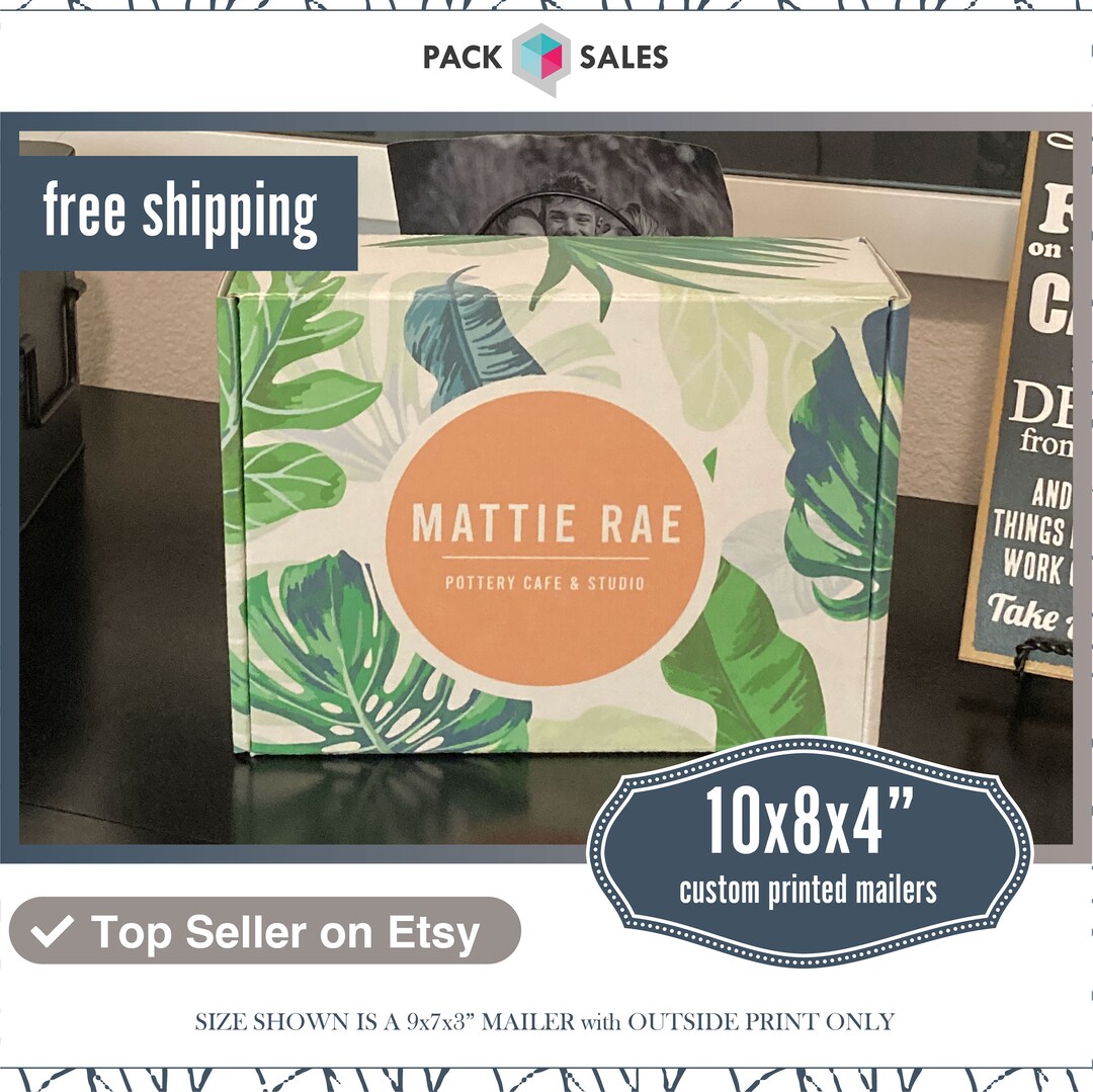 Custom 10x8x4 Inch Printed Box With Your Logo & Artwork | Pack of 25 ...