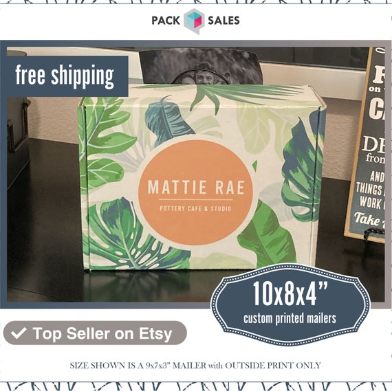 Custom 10x8x4 Inch Printed Box With Your Logo & Artwork Pack - Etsy