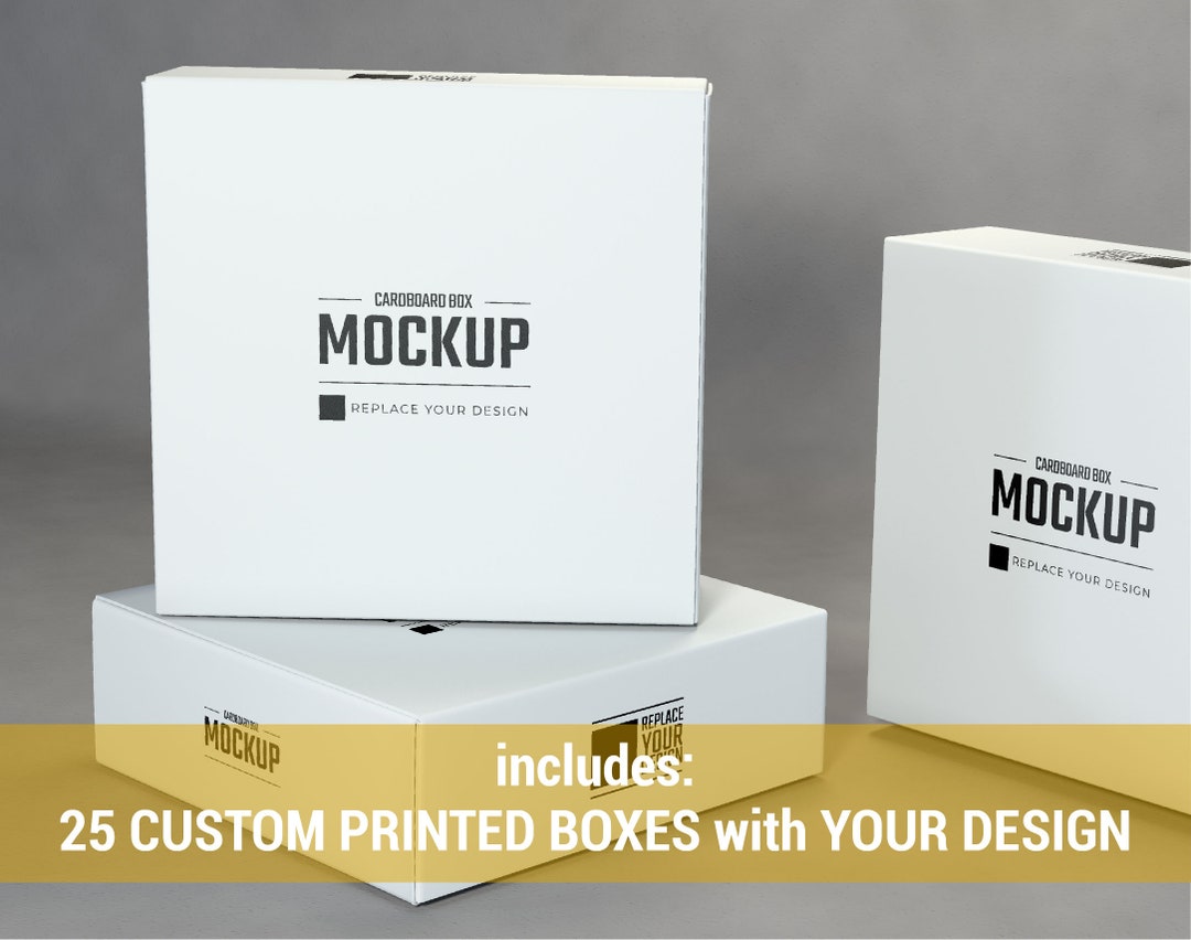 Personalized Packaging Boxes | Pack of 25 | Custom Logo Print ...