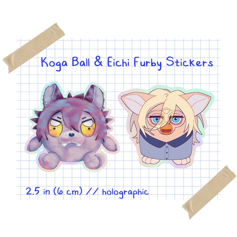 2.5 Enstars Koga Ball and Eichi Furby Stickers - Etsy Australia