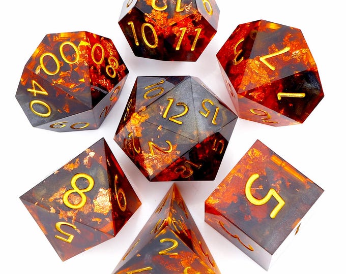 Volcano Dice Set // Mountain Lava Dnd Die for RPG Game // Sharp Edges ...