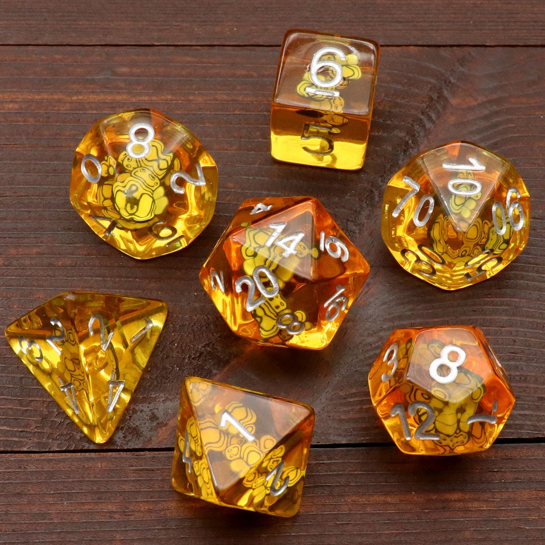 Bee DND Dice Set Cute Honey Yellow Resin Polyhedral Dice Set TTRPG ...