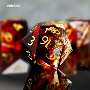 Handmade Lava Dice Set: Sharp Edge Resin Dice for DND - Etsy