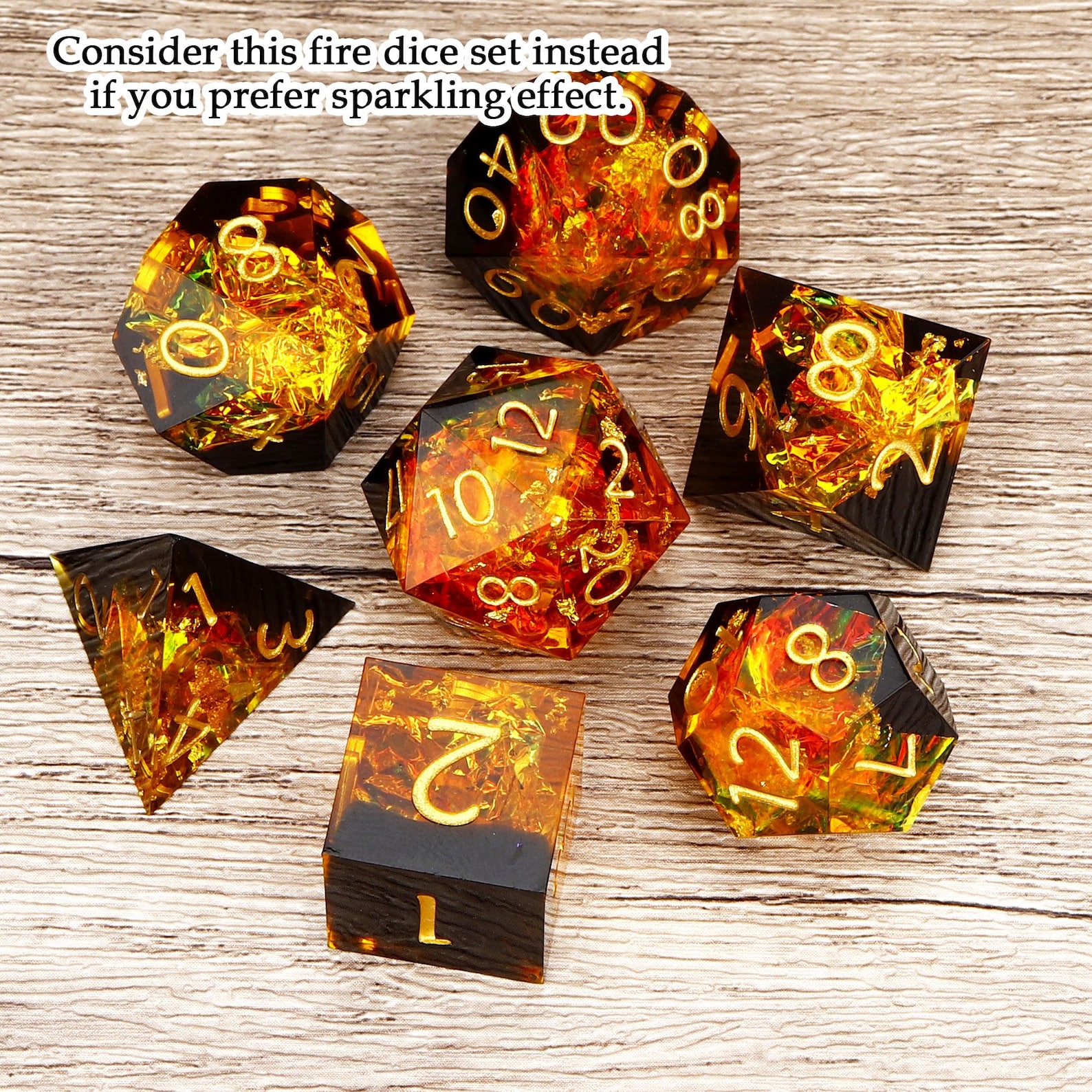 Handmade Sharp Edge Resin Dice Set: Rosegold Foil DND Dice - Etsy