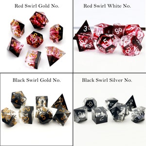 Handmade Sharp Edge Blood Swirl Resin DND Dice Set: D&D, TTRPG Vampire ...