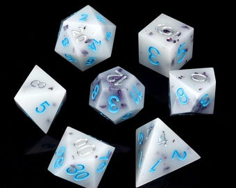 Handmade Sharp Edge Dice Black Rosegold Foil Resin Polyhedral RPG Dice ...