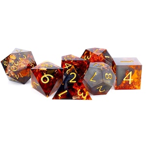 Handmade Lava Dice Set: Sharp Edge Resin Dice for DND - Etsy