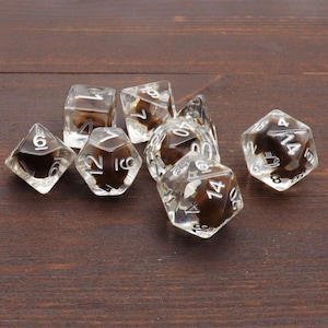 Coffee DND Dice Set: Resin Polyhedral RPG Dice With Extra D20 - Etsy