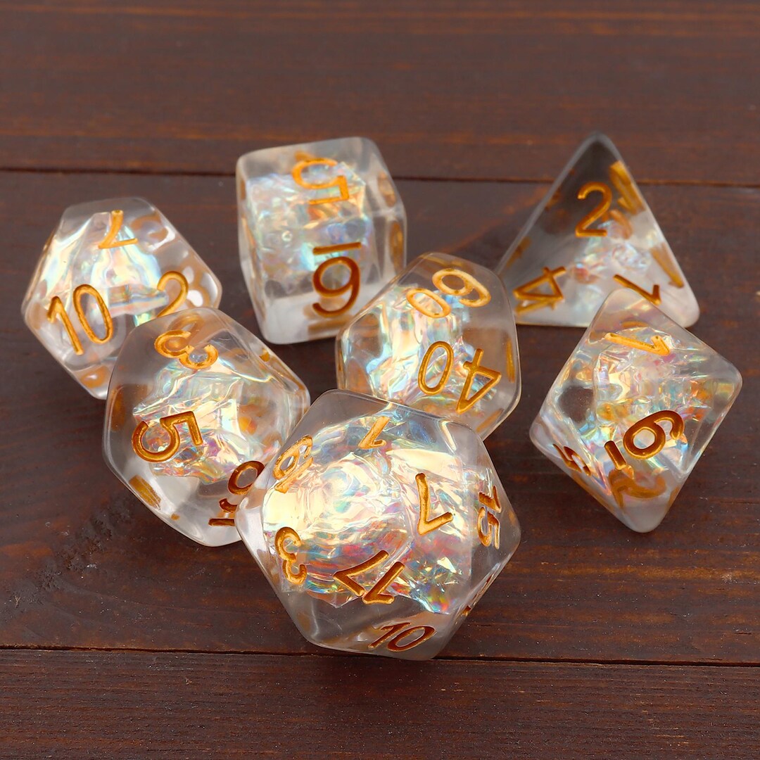 Iridescent Mylar Resin Dice Set: Galaxy Polyhedral RPG Dice - Etsy