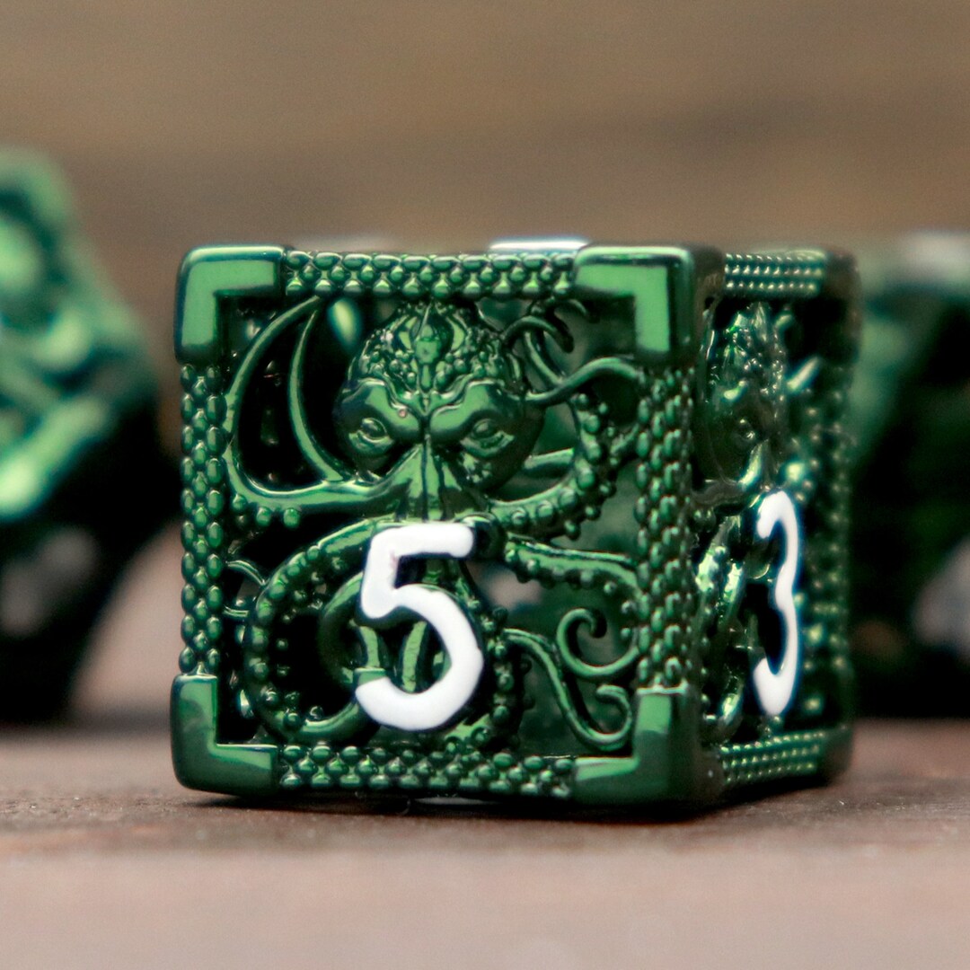 Hollow Brass Cthulhu Dice Set: Kraken Metal Dice for D&D - Etsy