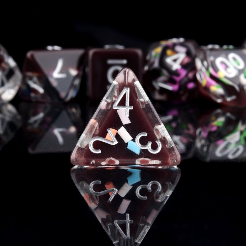 Food Theme DND Resin Dice Set Candy Chocolate Cake Dice Dungeons and ...