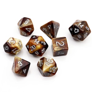 Coffee DND Dice Set: Resin Polyhedral RPG Dice With Extra D20 - Etsy