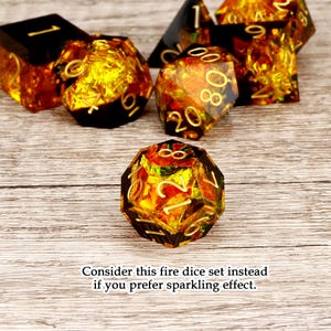 Handmade Lava Dice Set: Sharp Edge Resin Dice for DND - Etsy