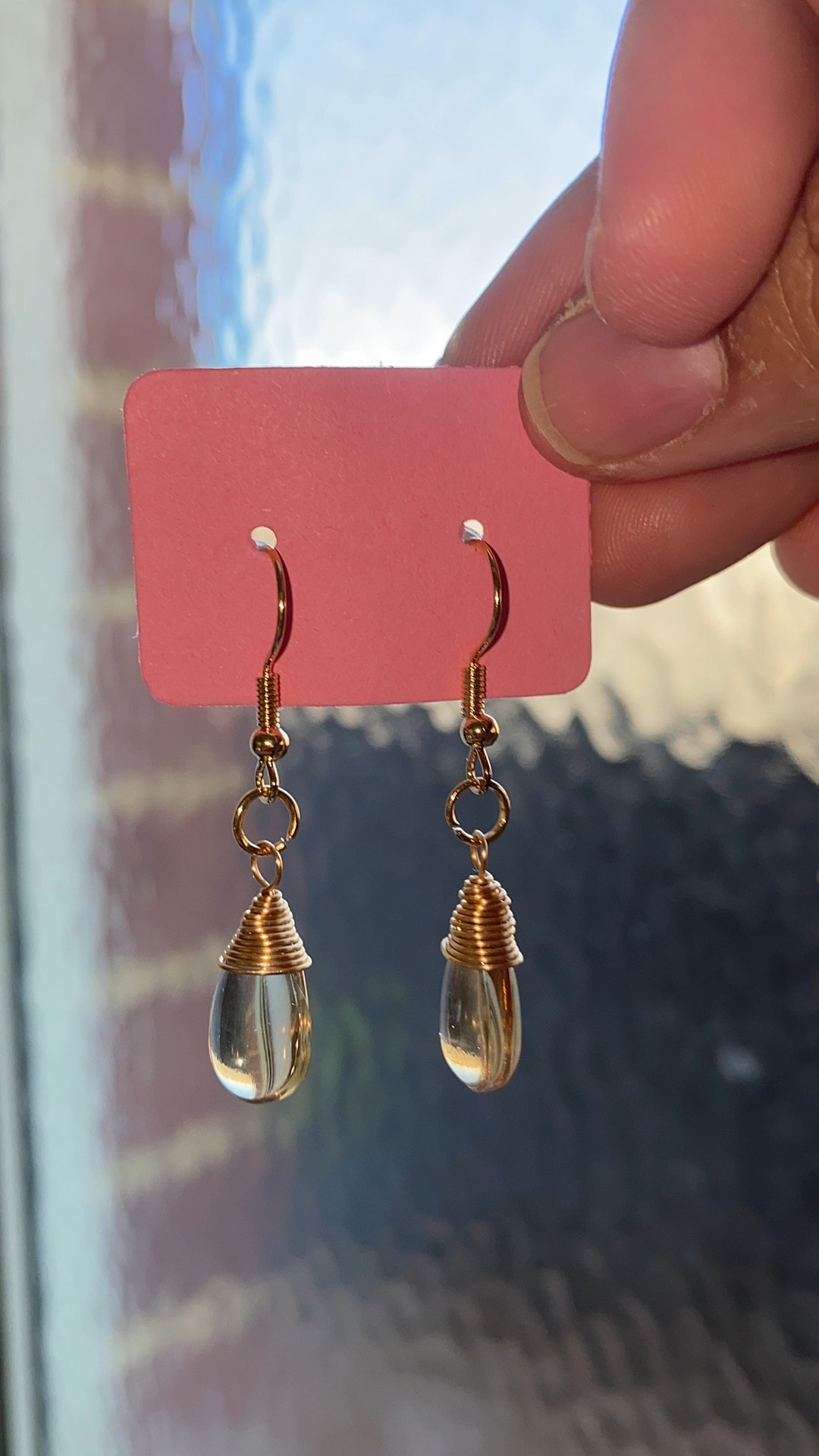 Gold Tear Drop Earrings | Cute Tear Drop Charm | Gold Earrings - Etsy