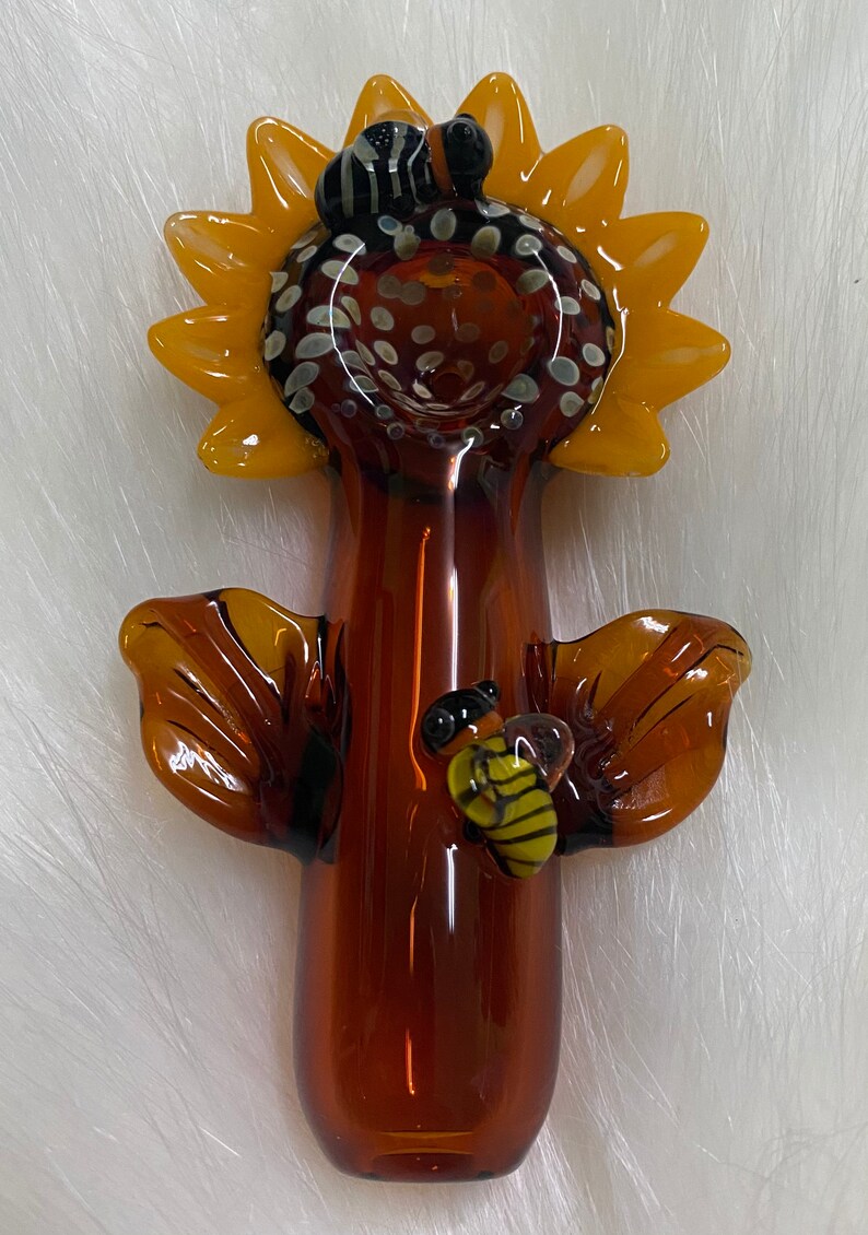 Flowers Bee Glass Hand Pipe Buy Any Two Items From Shop Get - Etsy
