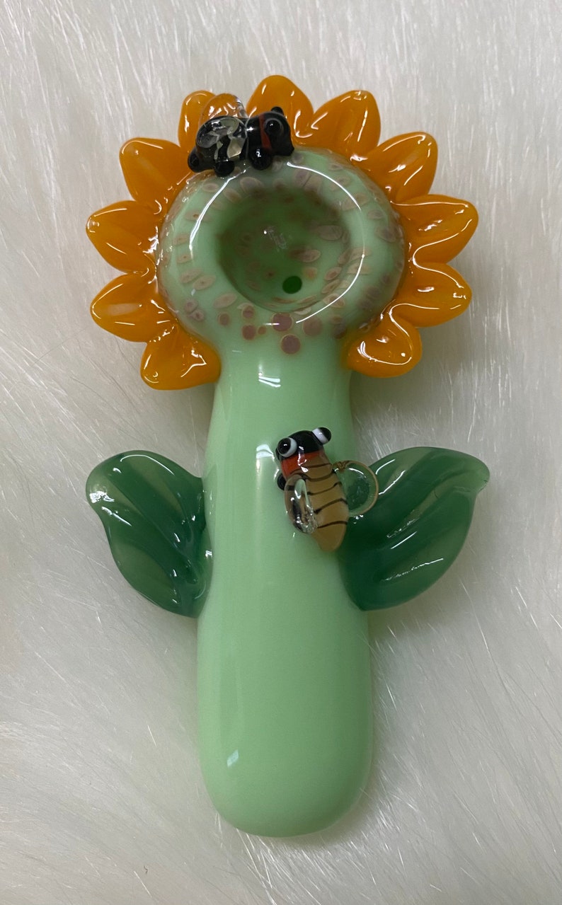 Flowers Bee Glass Hand Pipe Buy Any Two Items From Shop Get - Etsy