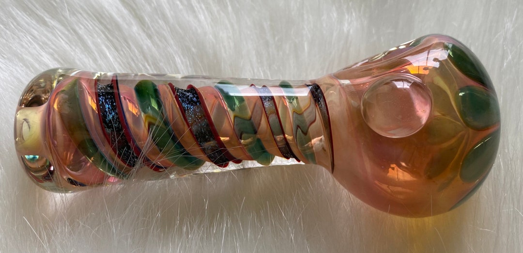 Lotus Swirl Dicro Glass Hand Pipe - Etsy