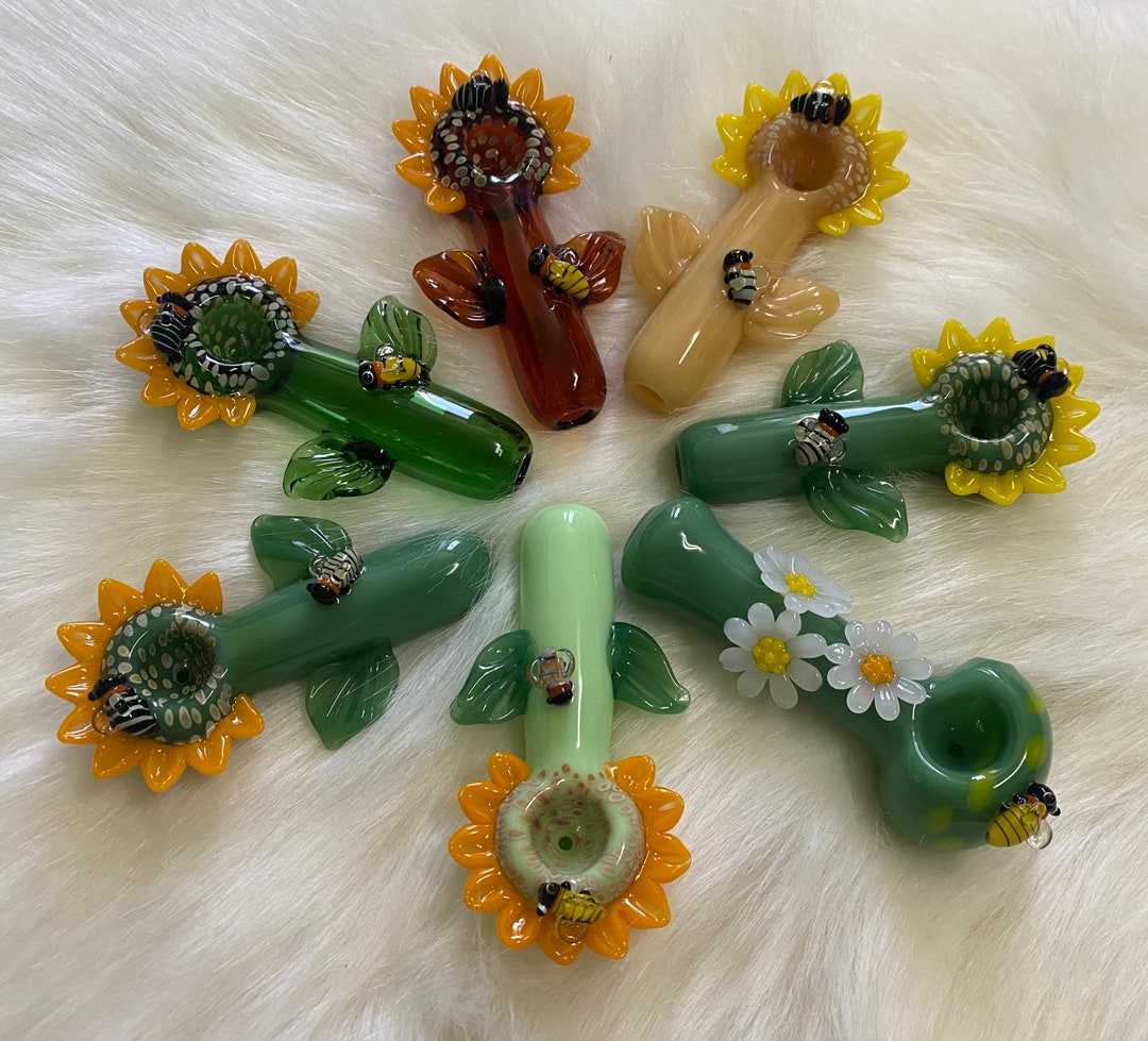 Flowers Bee Glass Hand Pipe Buy Any Two Items From Shop Get FREE ...