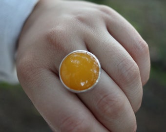 Yellow Jade Ring | Etsy