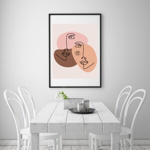 Two Faces Abstract Art Wall Print Wall Art, Home Decor, Home Print, Two ...