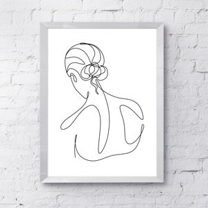 DIGITAL DOWNLOAD Single Line Woman's Back Wall Art Download - Wall Art ...