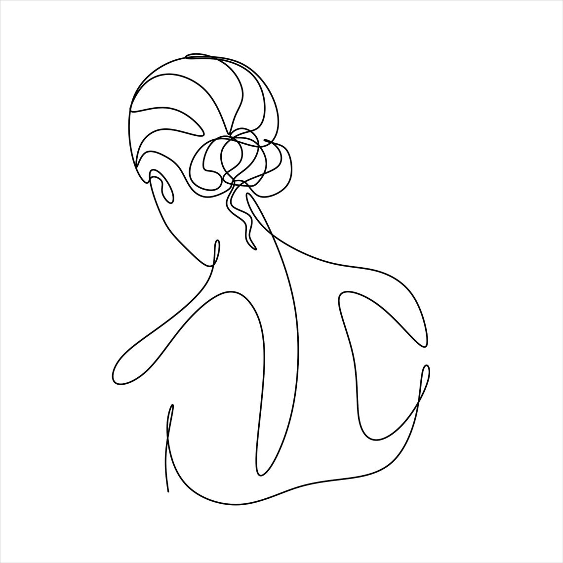 DIGITAL DOWNLOAD Single Line Woman's Back Wall Art Download - Wall Art ...