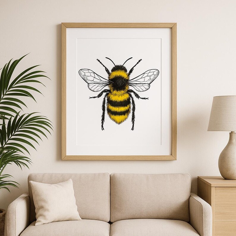 Bumble Bee Printable Wall Art – Digital Download | Nature-inspired Home ...