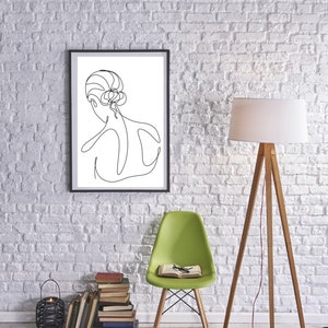 DIGITAL DOWNLOAD Single Line Woman's Back Wall Art Download - Wall Art ...