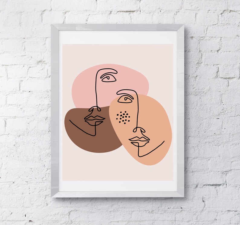 DIGITAL DOWNLOAD Two Faces Abstract Wall Art Download Wall - Etsy
